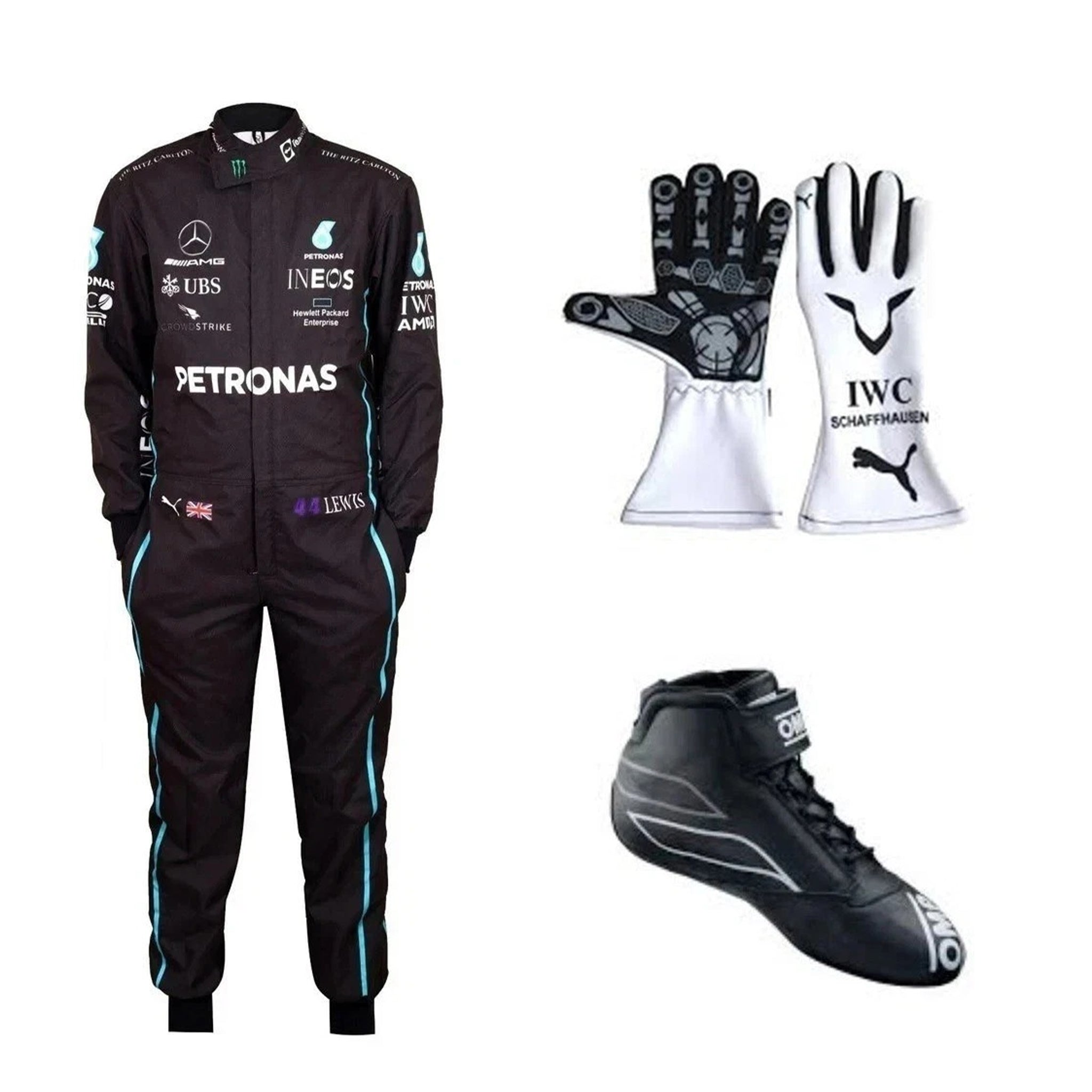 Mercedes AMG Lewis Hamilton Kart Race Suit With Shoes & Gloves | Free ...